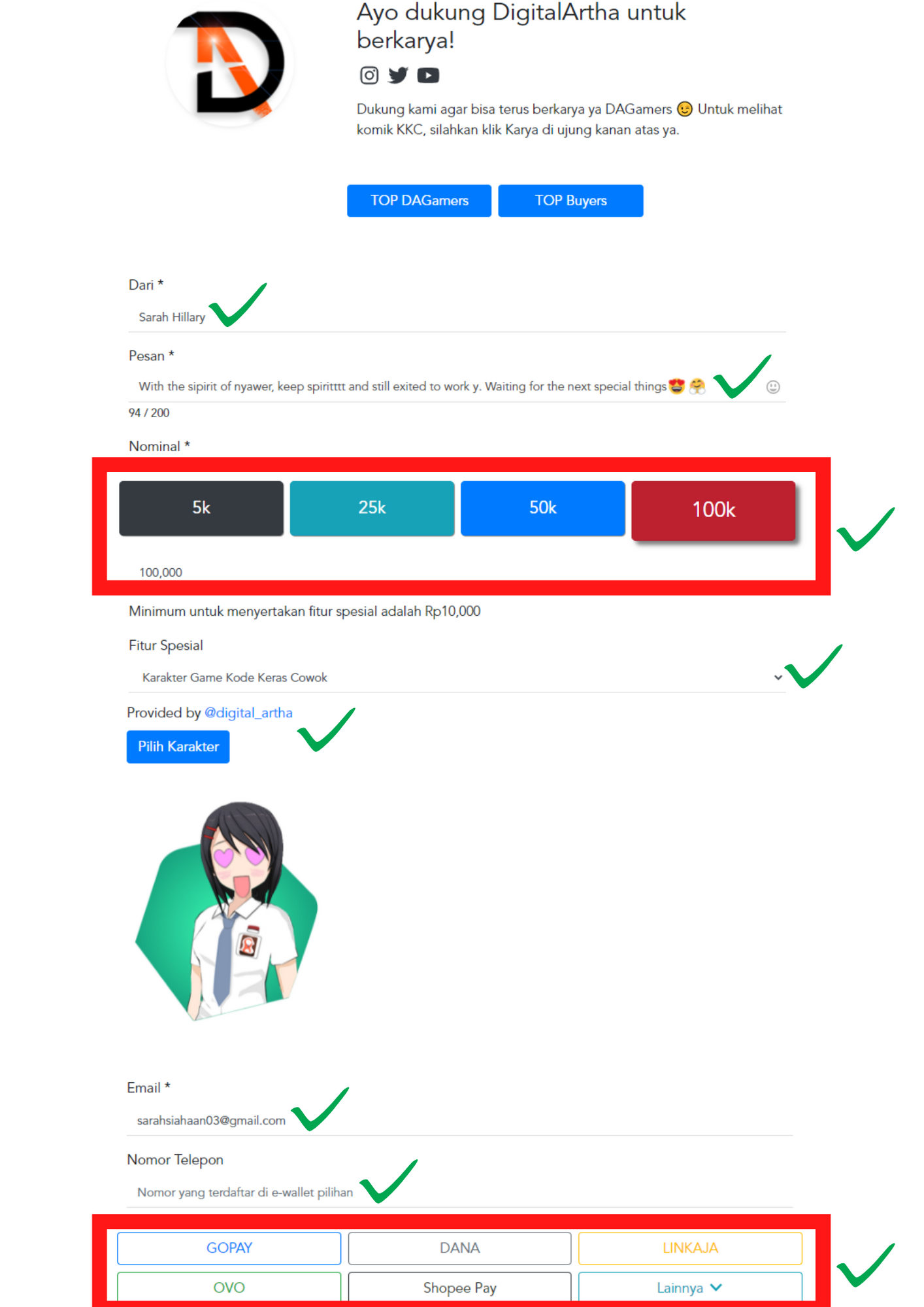 Platform Donasi Dukungan Streamer dan Konten Kreator Indonesia